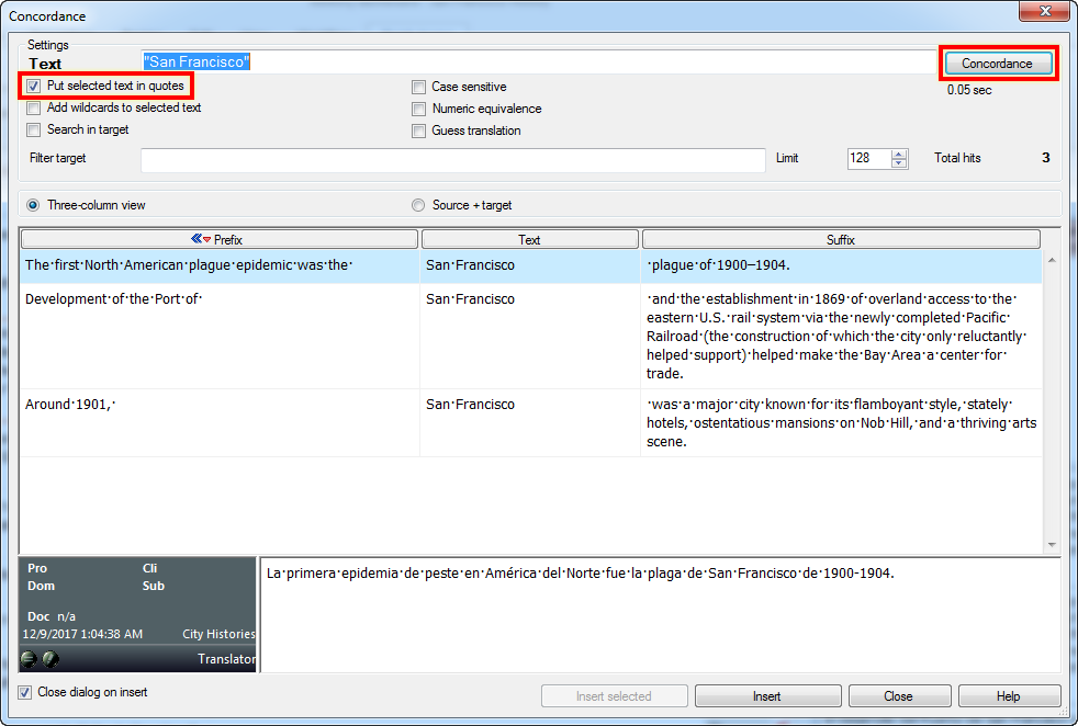 How to use concordance search – Venga Support Center